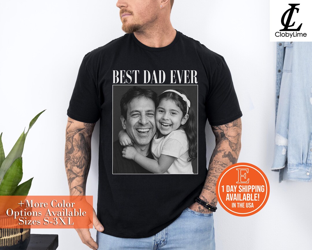 Custom Photo Dad T-shirt, Personalized Father's Day Gift - Etsy