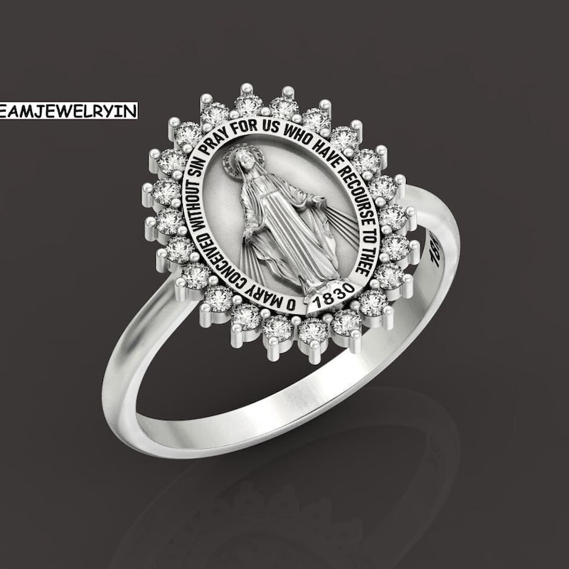 Virgin Mary Ring - Etsy