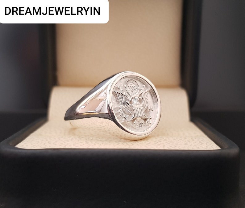 Sterling Silver American Flag Signet Ring: Patriotic Jewelry - Etsy