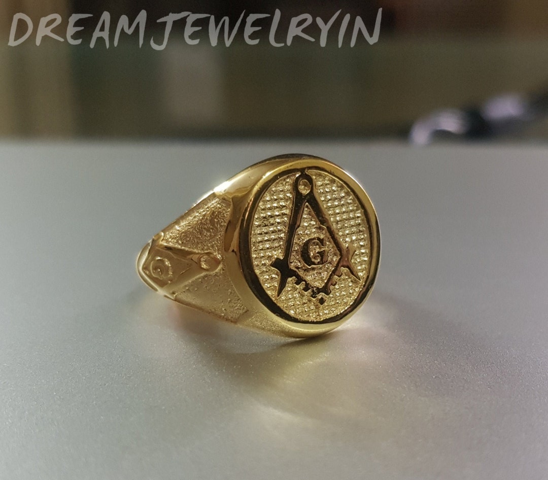 24k Gold Filled Master Mason Ring, 925 Silver Masonic Ring, Master ...