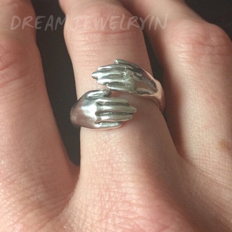 Hug Ring in Sterling Silver Handmade Ring Pinky Ring - Etsy
