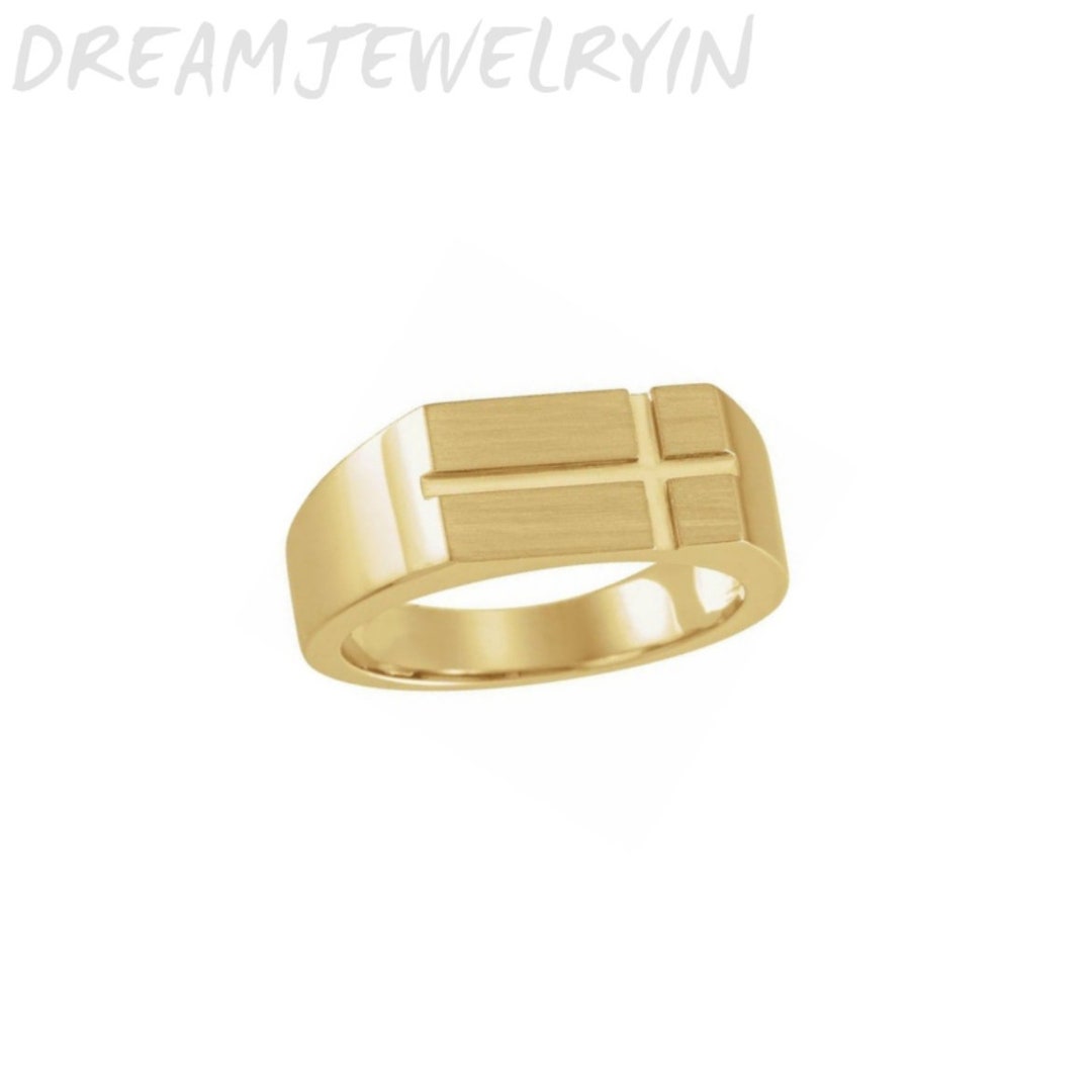 Aged Rectangular Cross Signet Ring ,aged Cross Signet Ring ,cross ...