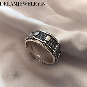 925 Starling Silver Handmade Snare Drum Ring, Solid Silver Ring, Music ...