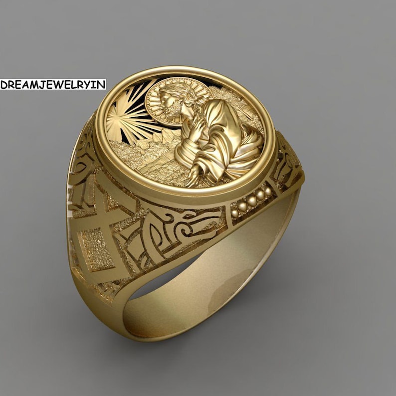 Sterling Silver Jesus Christ Cross Ring: Religious Jewelry Gift - Etsy