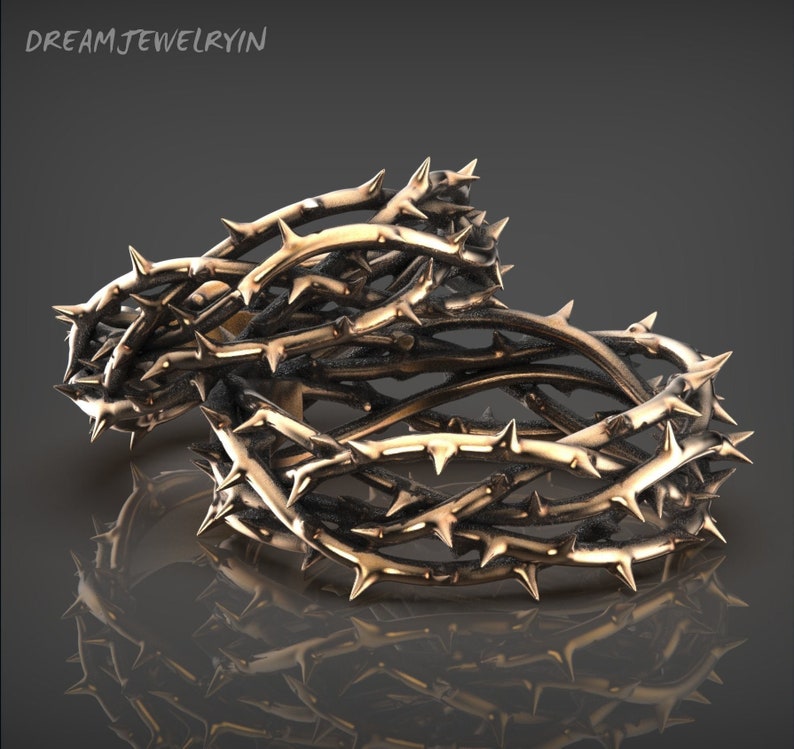 Crown of Thorns Ring: Jesus 925 Sterling Silver Band - Etsy