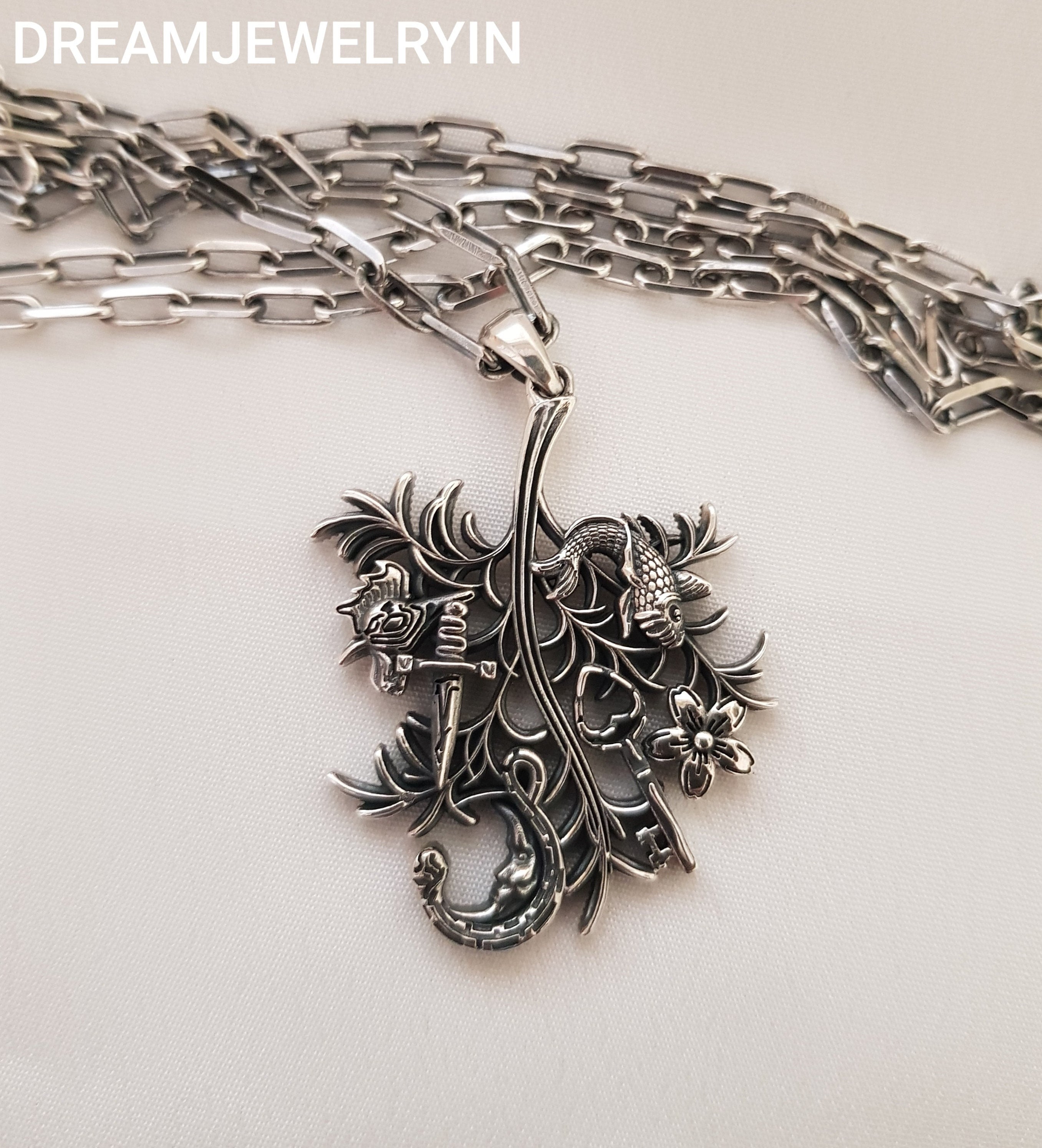 Cimaruta Charm Chain Necklace Italian Folk Magic Witchcraft - Etsy