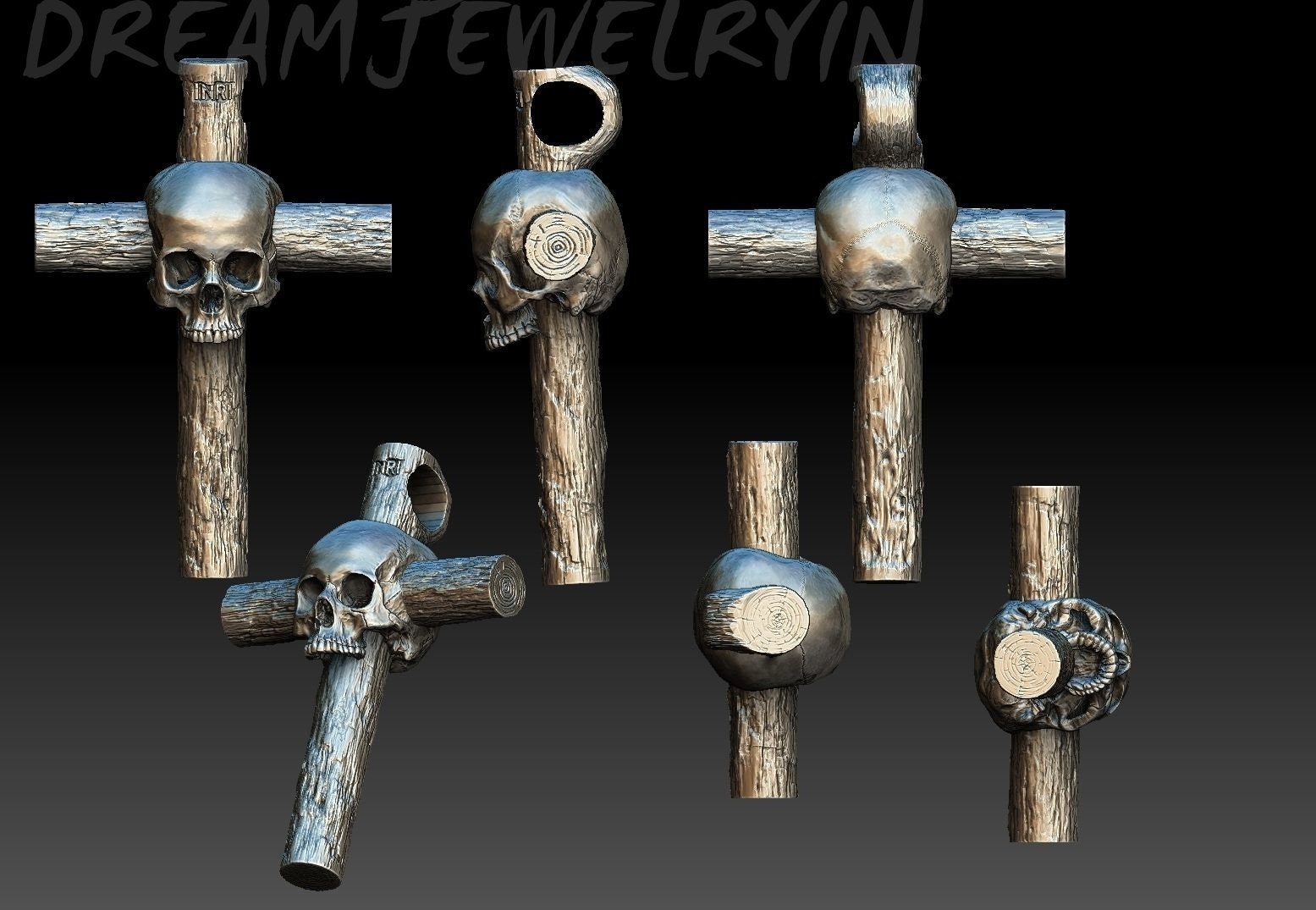 Sterling Silver Skull Cross Pendant: Gothic Jewelry - Etsy