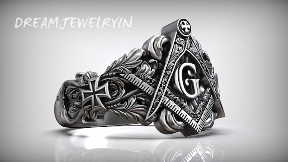Freemason Masonic Ring 925 Sterling Solid Ring Masonic - Etsy