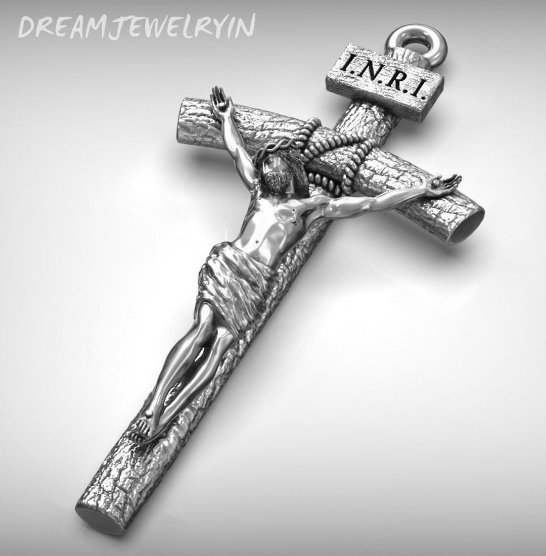 Jesus Christ Crucifix Cross Necklace Sterling Silver Christian Jewelry