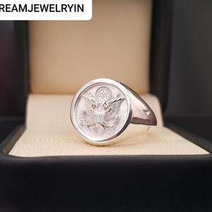 American Flag Ring, Silver Signet Man Rings, Ring for Patriots, Gift ...