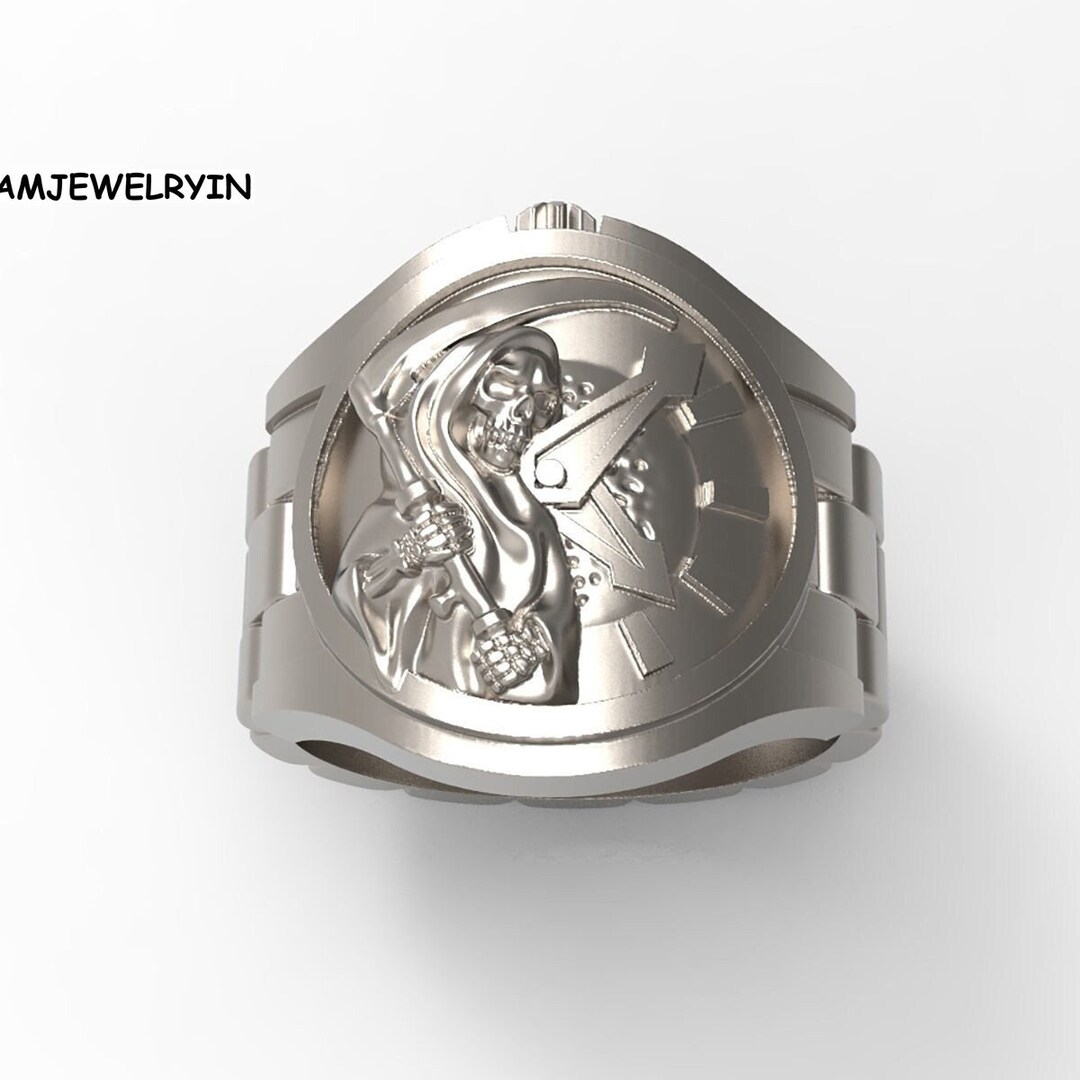 925 Sterling Silver Watch of Death Ring Silver Watch Ring - Etsy