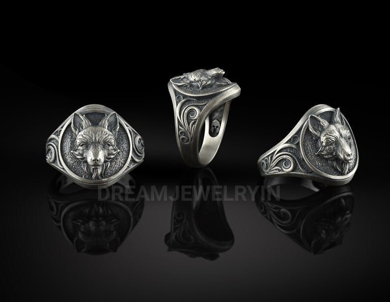 Fox Ringhandmade Ring men Silver Fox Ring oxidized Men Fox - Etsy