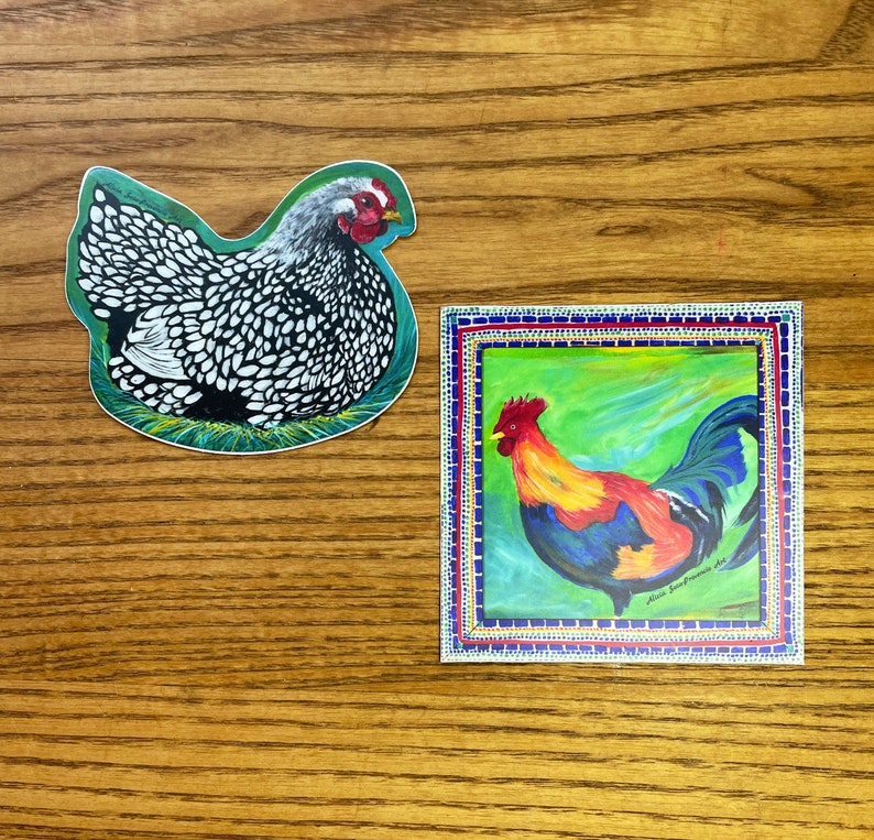 Vinyl Stickers Hen and Rooster Chickens - Etsy