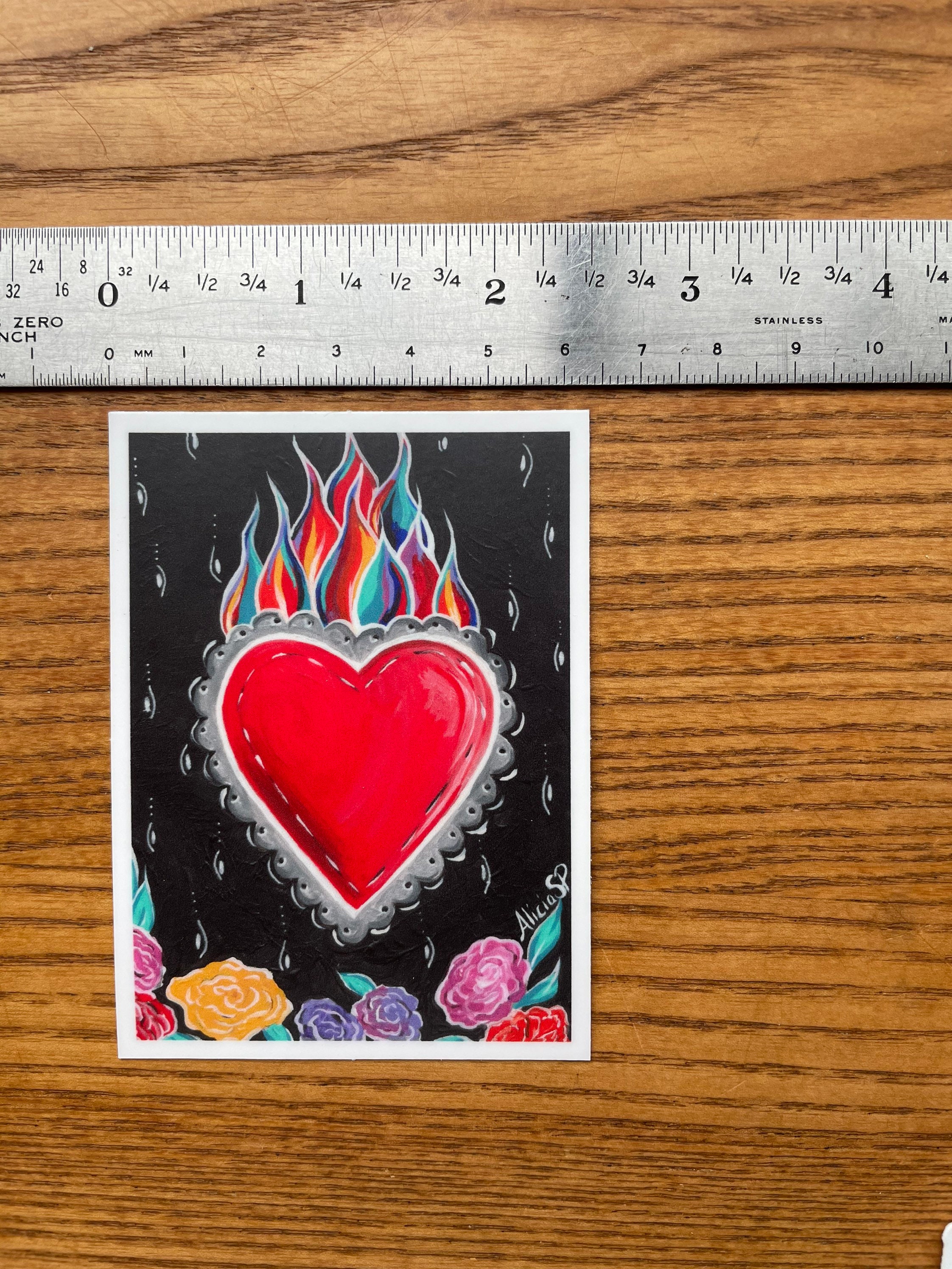 Vinyl Stickers- Sacred Flaming Heart Collection - Etsy