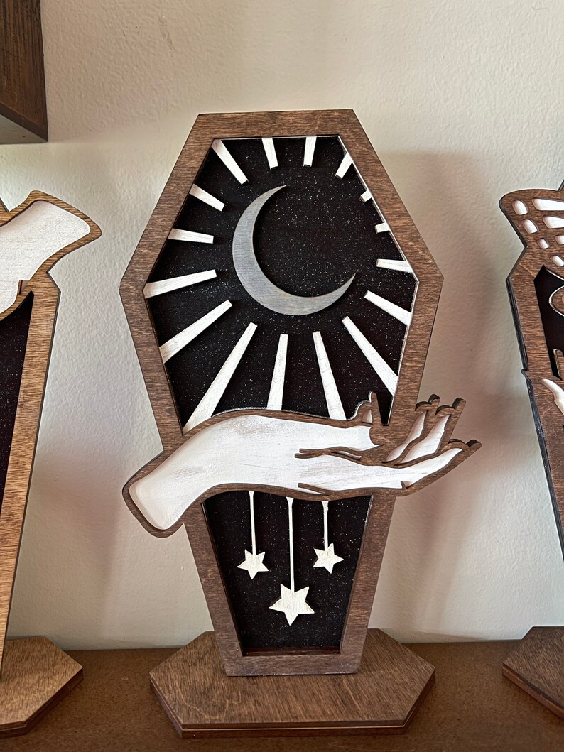 You Choose Witch Hand Wooden Coffin Decor | Etsy