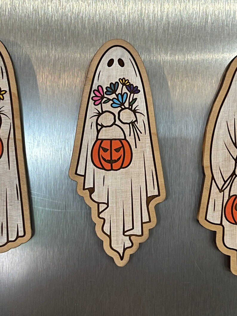 You Choose Hand Painted Magnet Inlay Ghost Magnets. - Etsy