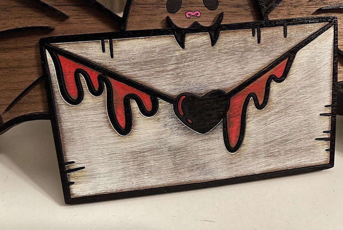 Im Batty for You Wooden Messenger Bat Decor Can Also Be - Etsy