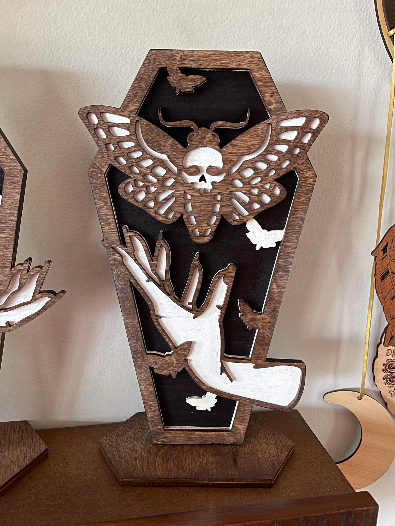 You Choose Witch Hand Wooden Coffin Decor | Etsy