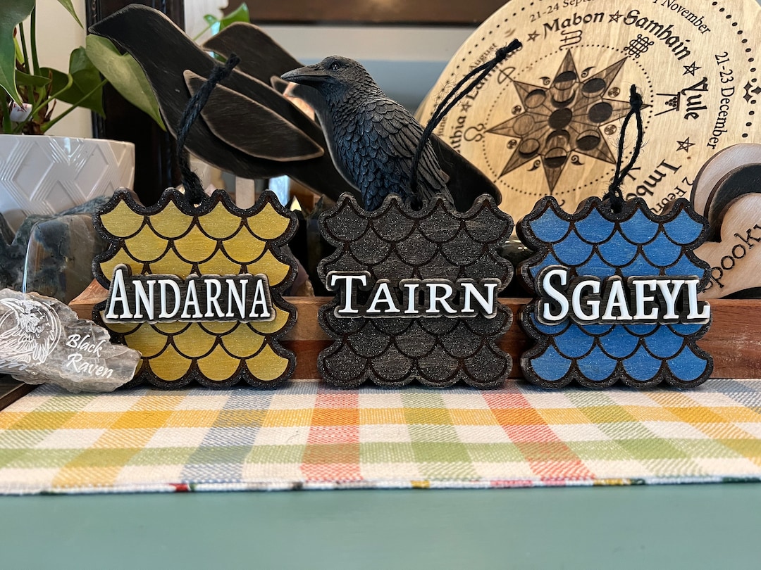 Officially Licensed Fourth Wing Dragon Ornaments. Andarna, Tairn, and ...