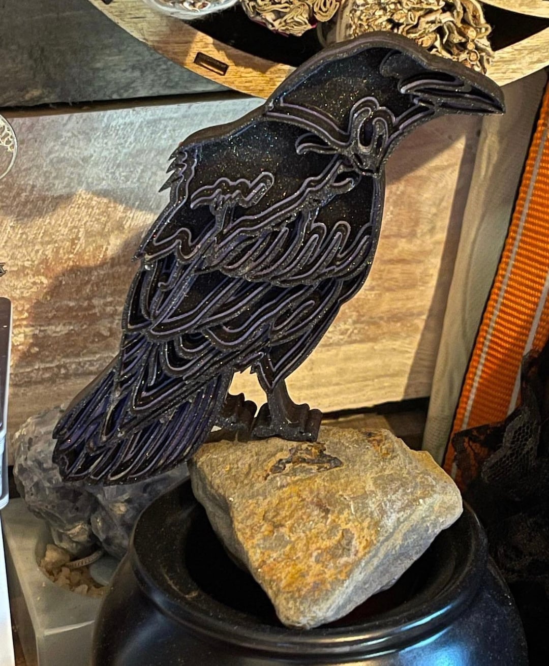 You Choose! Wooden Layered Raven Figural Decor Piece