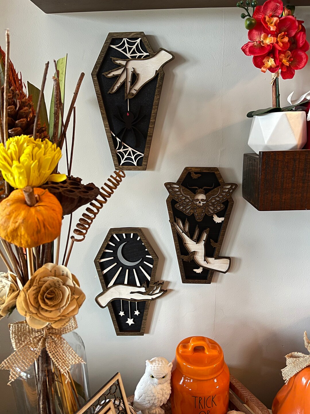 You Choose Witch Hand Wooden Coffin Decor - Etsy