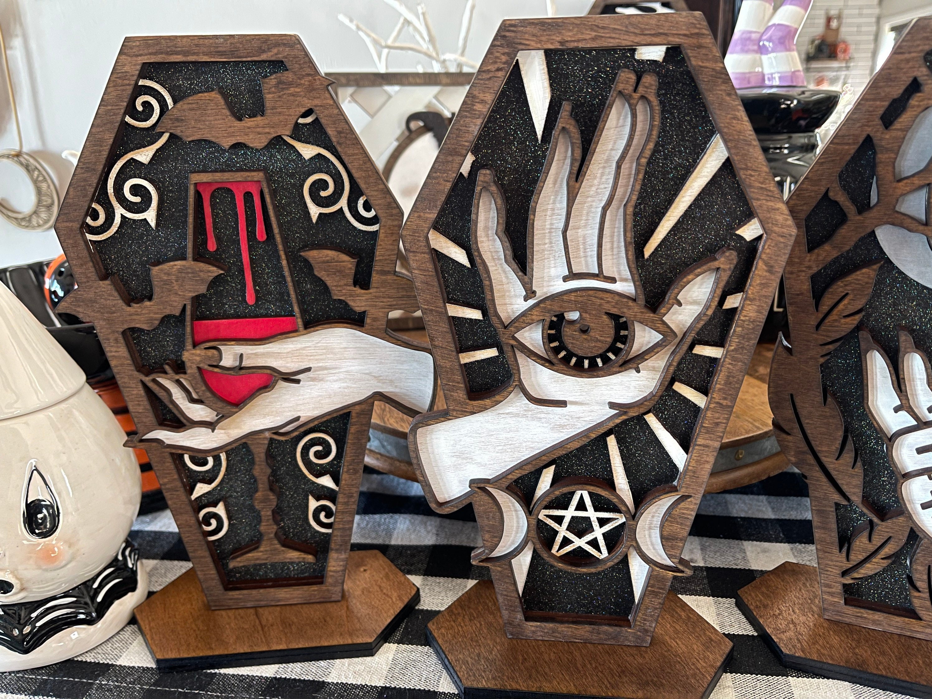You Choose Witch Hand Coffin Decor! the All Seeing Eye, Crow Skull, and ...