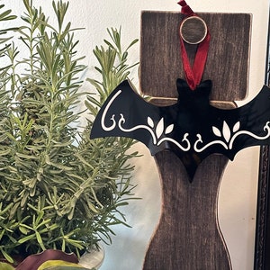 Acrylic Bat Ornaments With Acrylic Inlay and Wooden Backer These Little ...