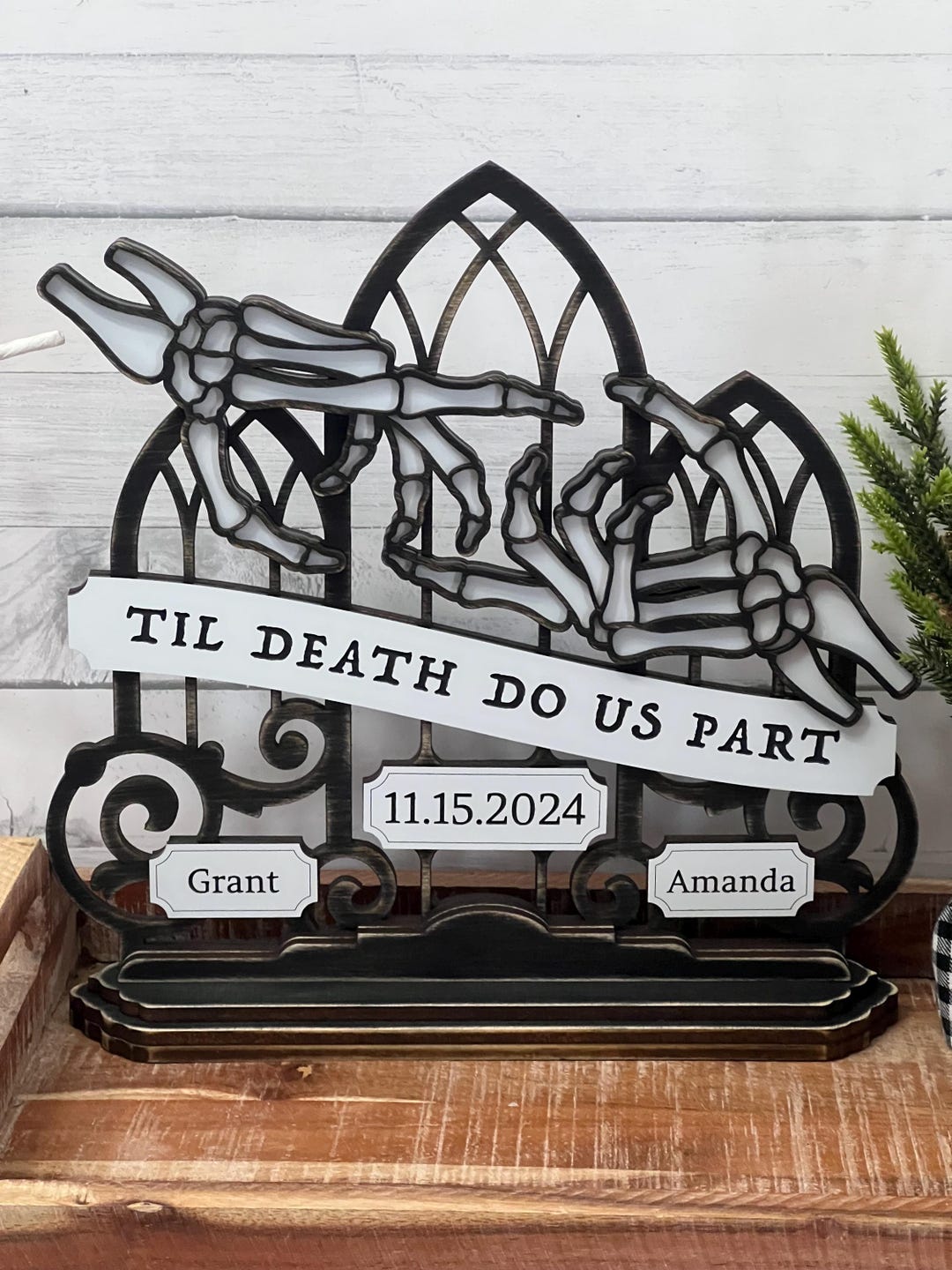 TIL Death Do Us Part Wood and Acrylic Decoration Piece. - Etsy