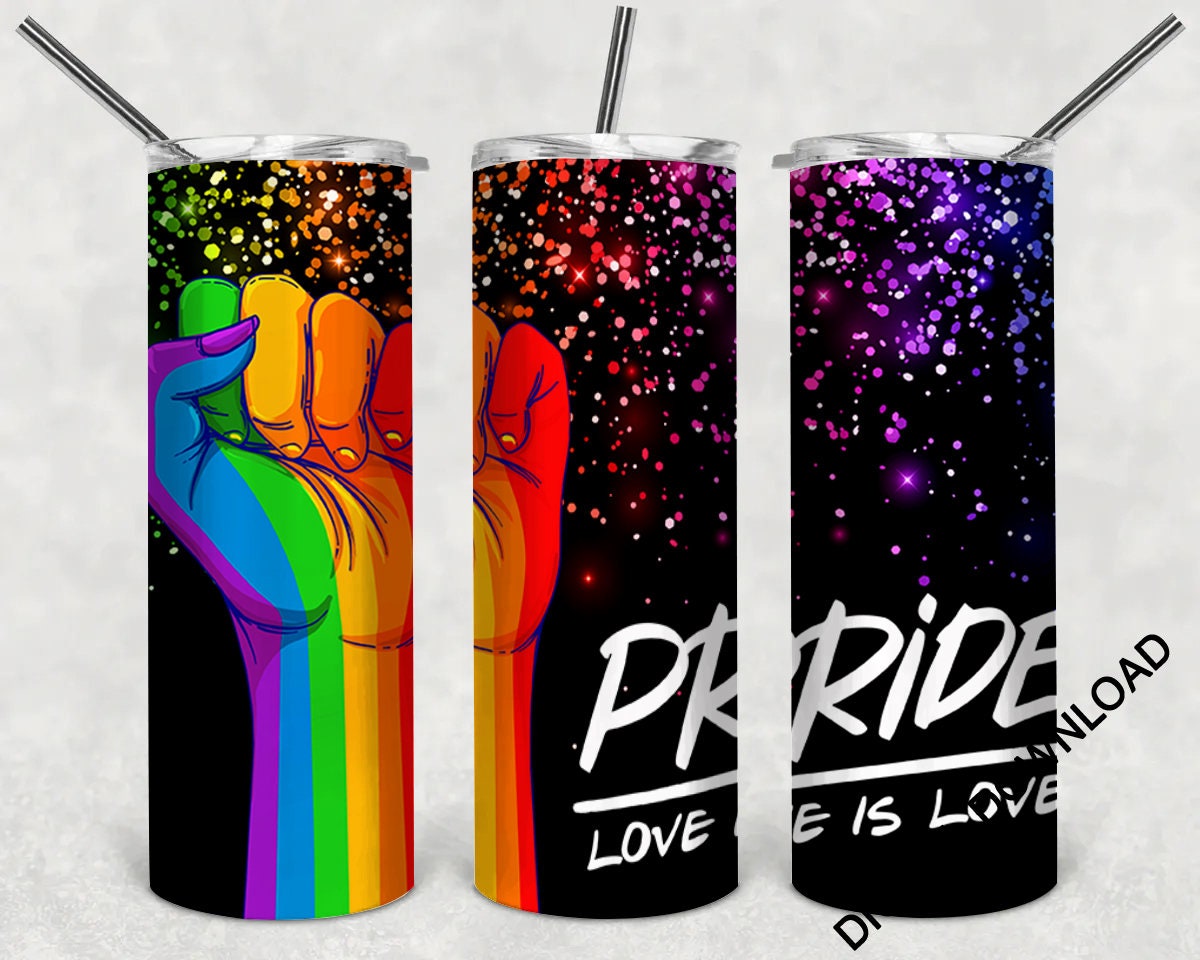 Apoyo Gay Lesbian Pride Tumbler 2 Archivo Png20 Oz Skinny Etsy