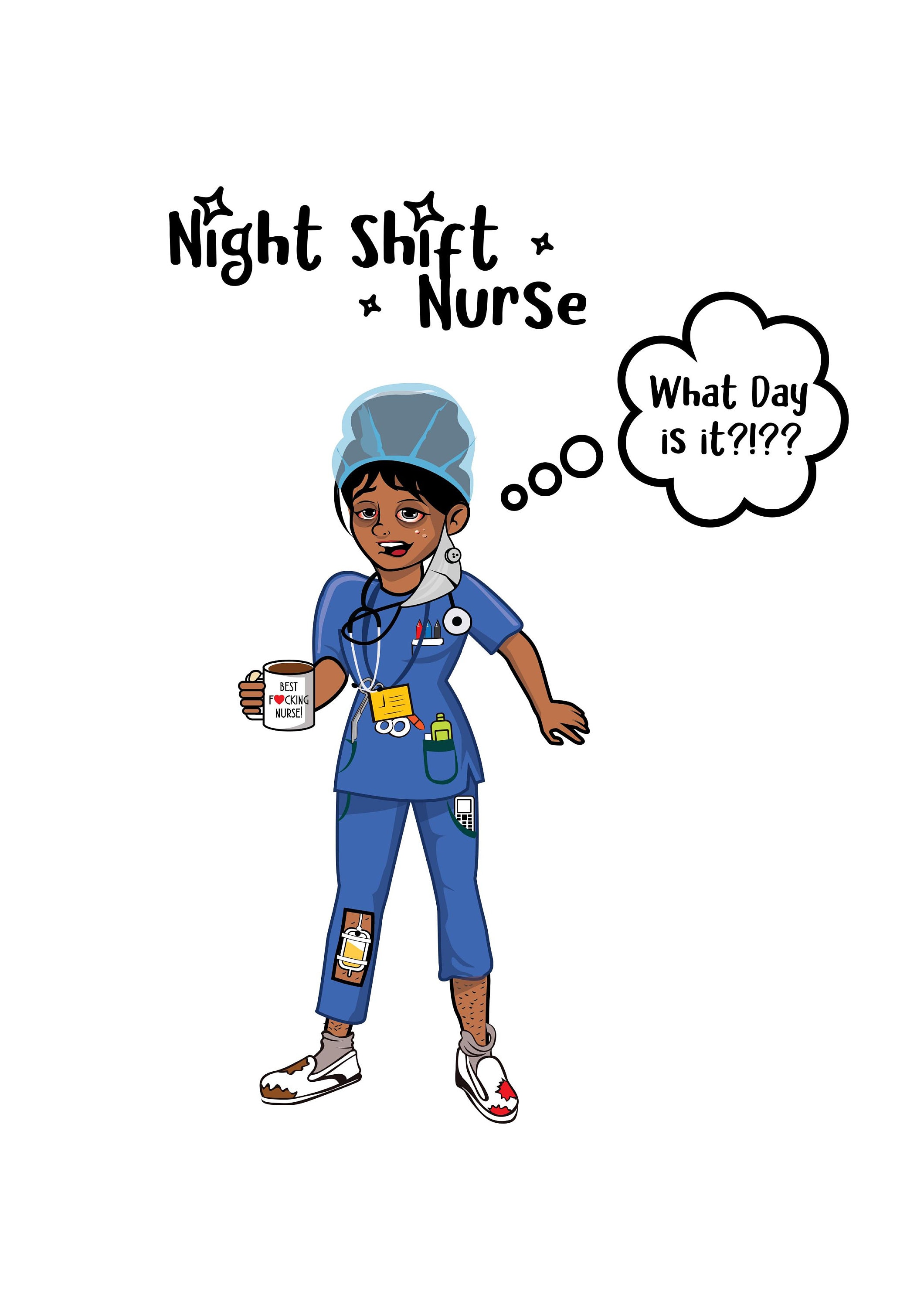 Night Shift Nurse, Funny Nurse Design, Trendy Unisex Nurse Tank Top ...