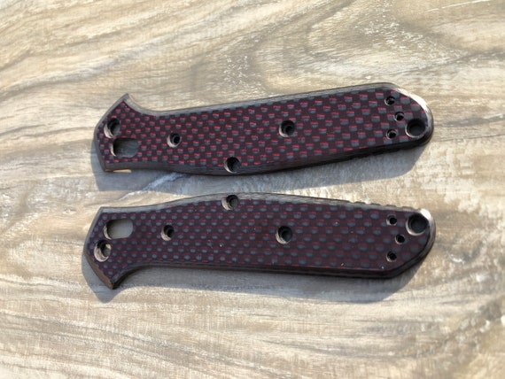 Benchmade 940-1 / 940-2 Carbon Fiber with Deep Blood Red Resin Custom ...