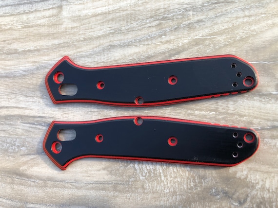 Benchmade 940-1 / 940-2 Red / Black - Edgy Color G10 Custom Scales ...