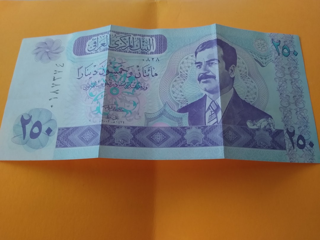 Iraqi 250 Dinars From the Central Bank of Iraq With Saddam on It - Etsy