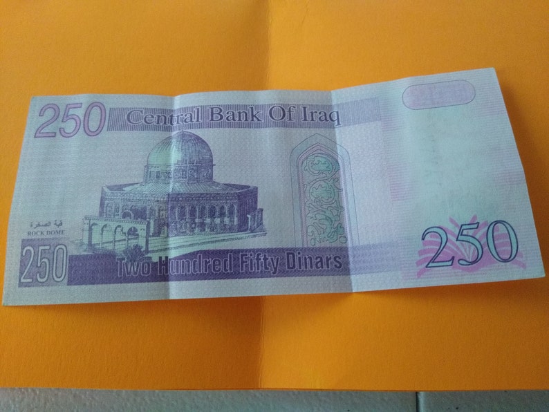 Iraqi 250 Dinars From the Central Bank of Iraq With Saddam on It - Etsy