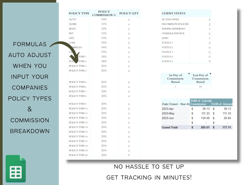 Insurance Agent Client Tracker: Book of Business Spreadsheet (digital ...