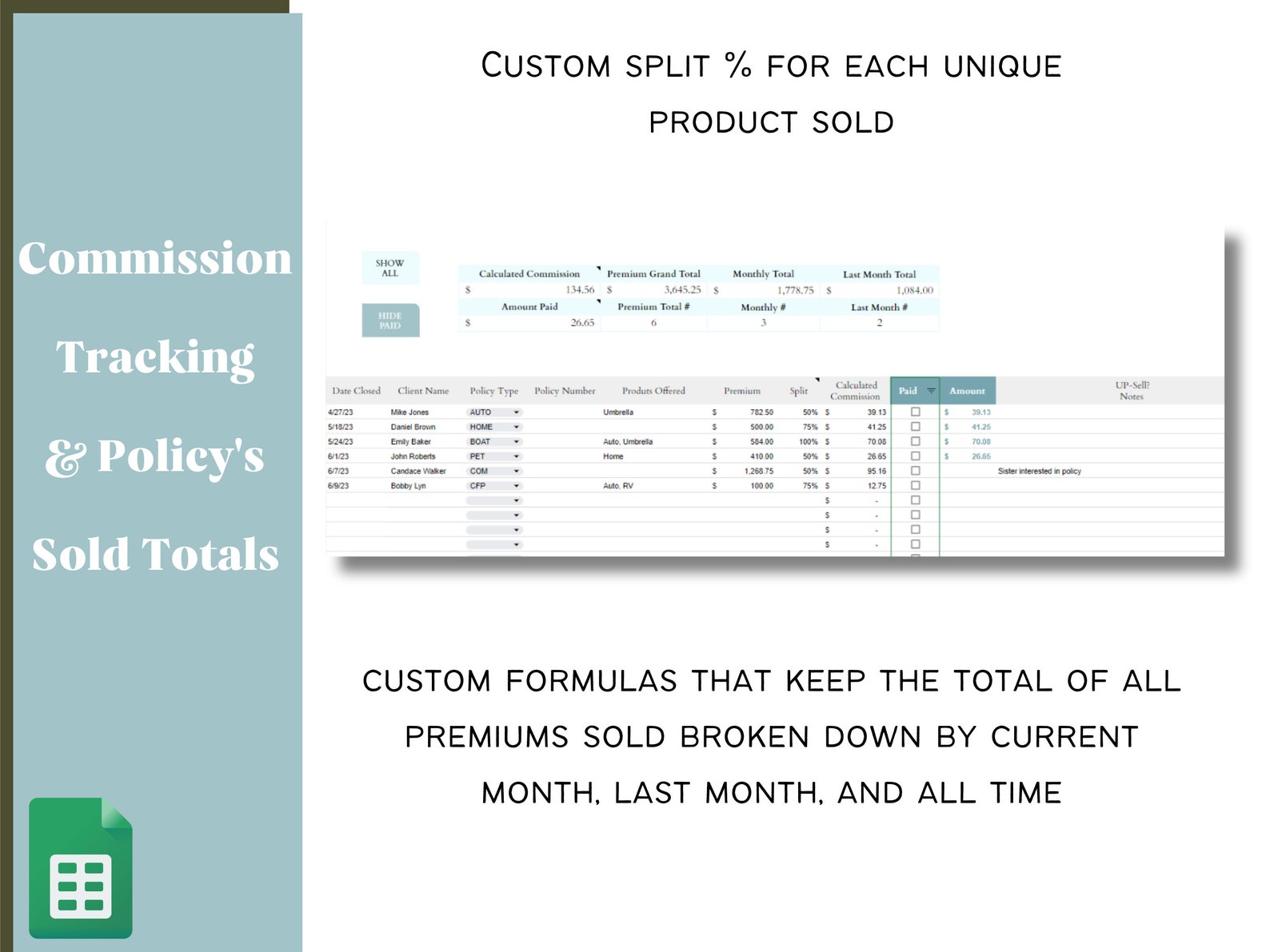 Insurance Agent Client Tracker: Book of Business Spreadsheet (digital ...