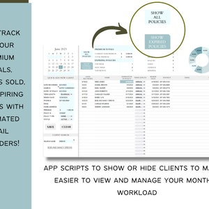 Insurance Agent Client Tracker: Book of Business Spreadsheet (digital ...