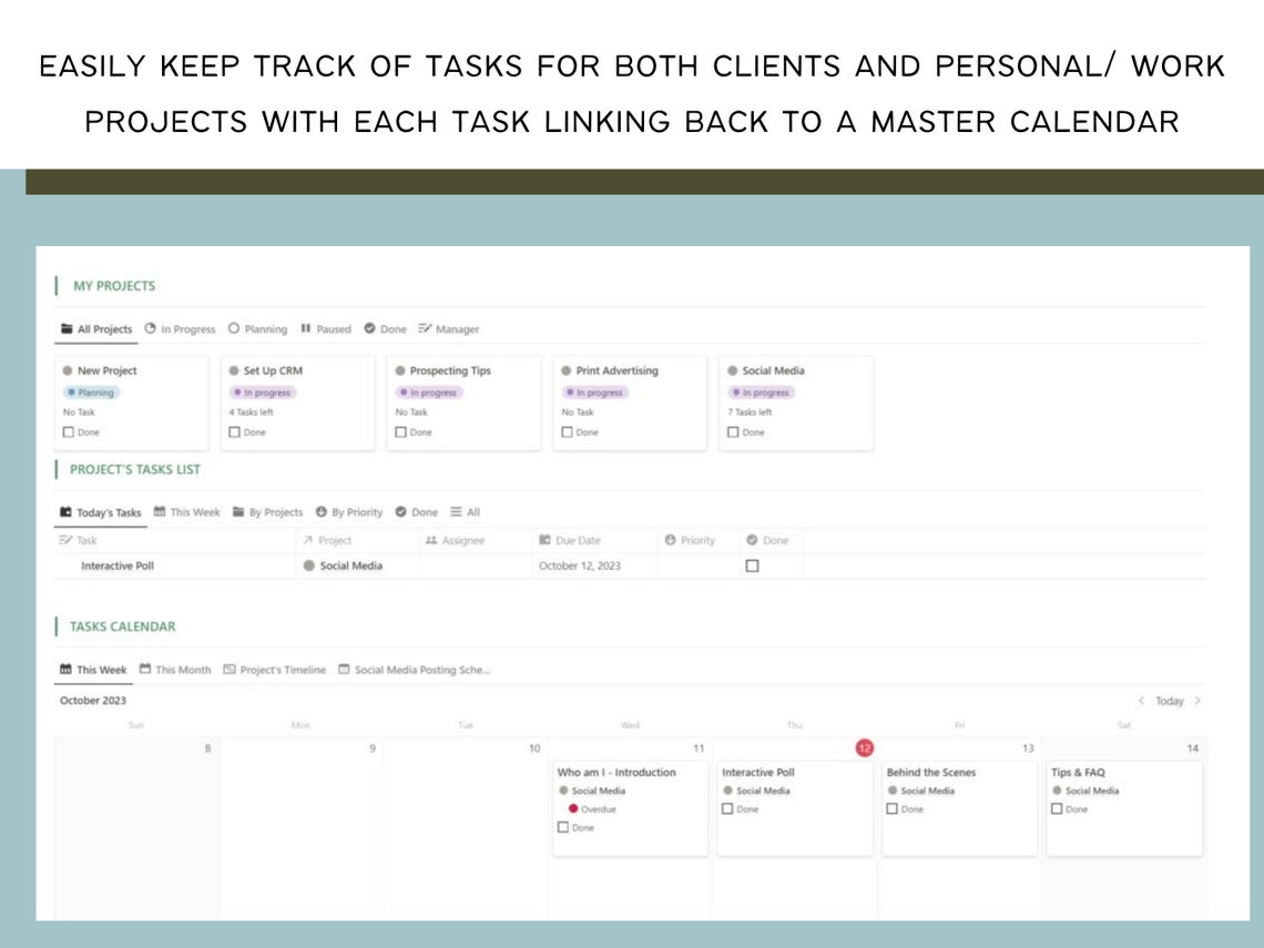 Ultimate CRM and Daily Planner for Insurance Agents | Notion Template ...