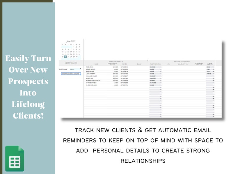 Insurance Agent Client Tracker: Book of Business Spreadsheet (digital ...