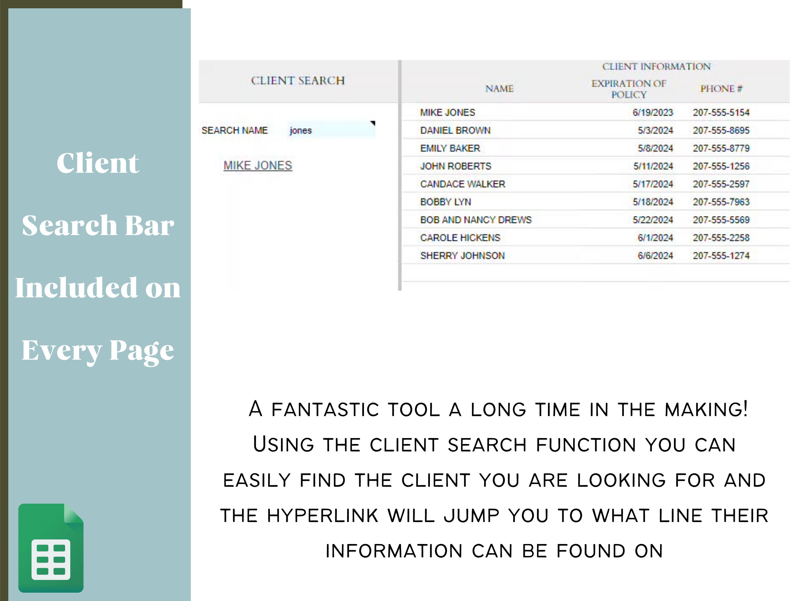 Insurance Agent Client Tracker: Book of Business Spreadsheet (digital ...