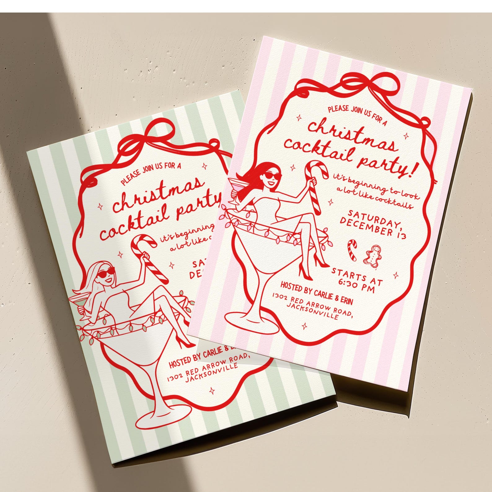 Christmas Cocktail Party Invite, Christmas Festive Cocktail Party ...