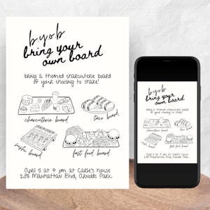 Charcuterie Board Party Invite, Bring Your Own Board Invitation ...