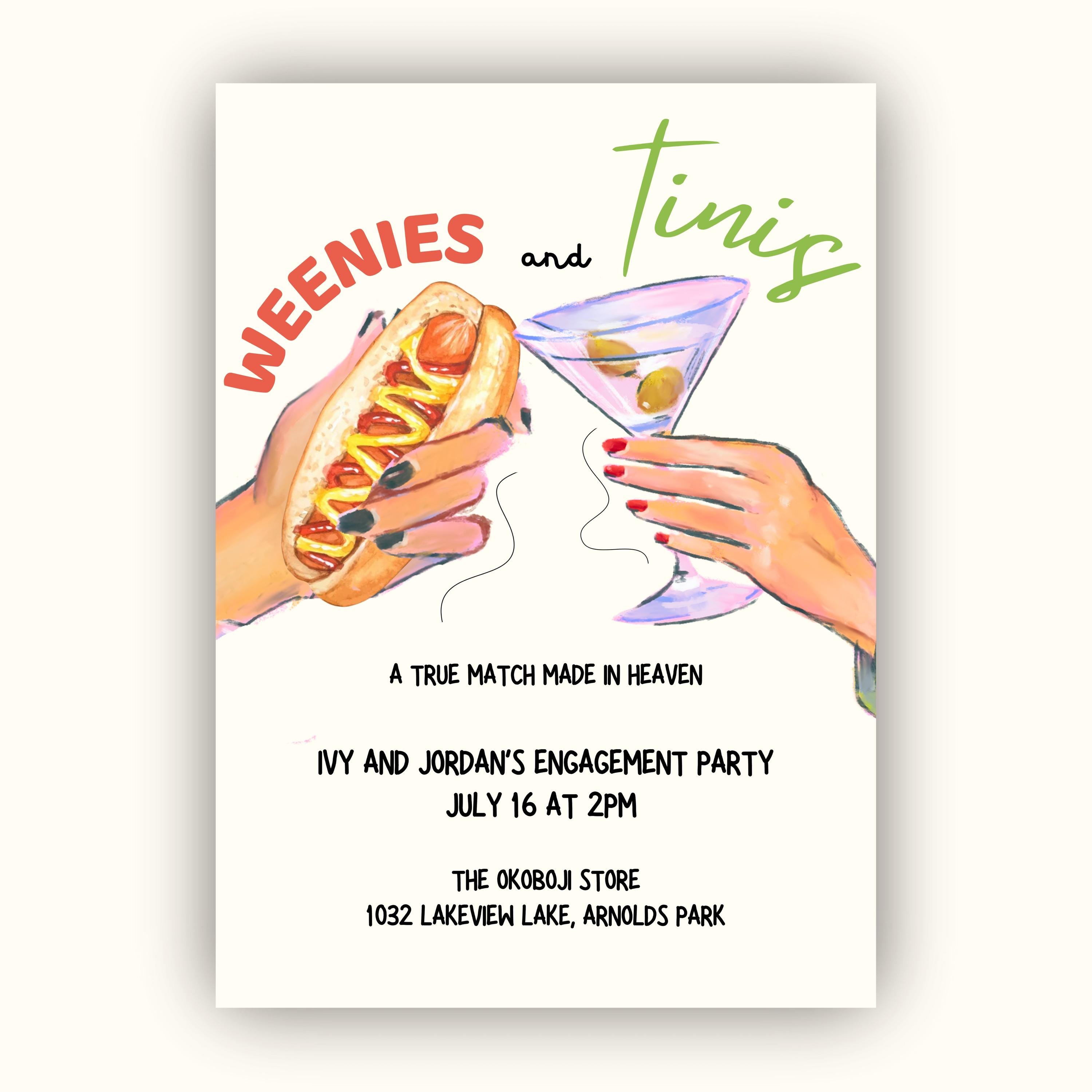 Weenies and Tinis, Weenies and Tinis Birthday Theme Invite, Weenies and ...