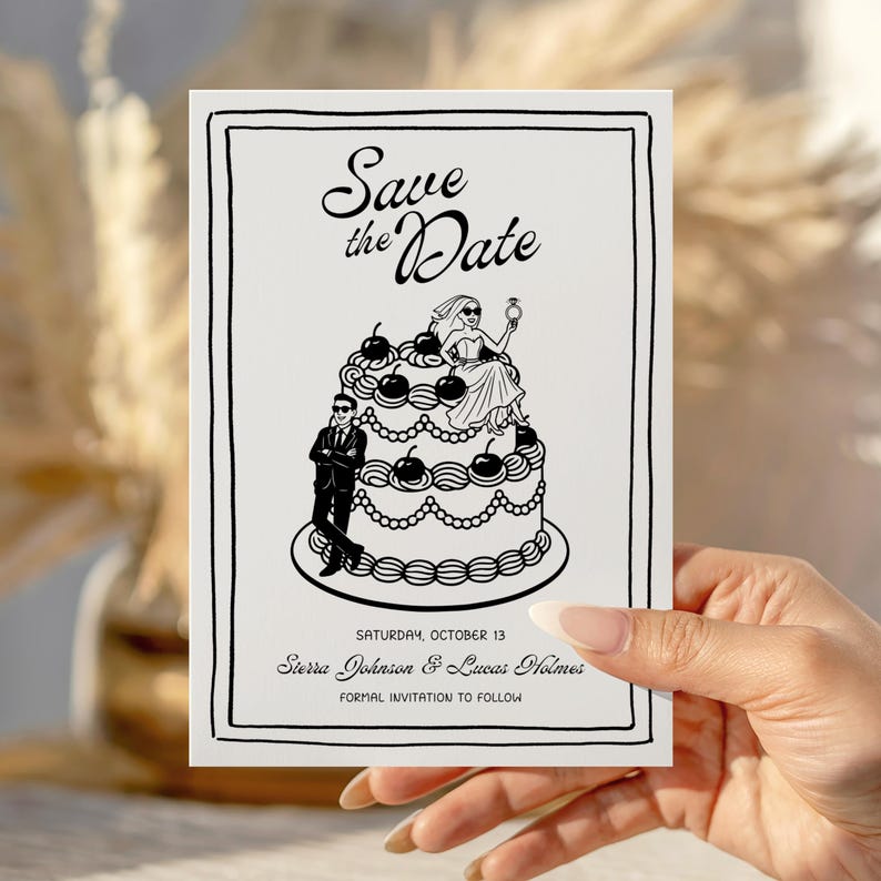 Save the Date, Hand Drawn Save the Date Invitation, Save the Date ...