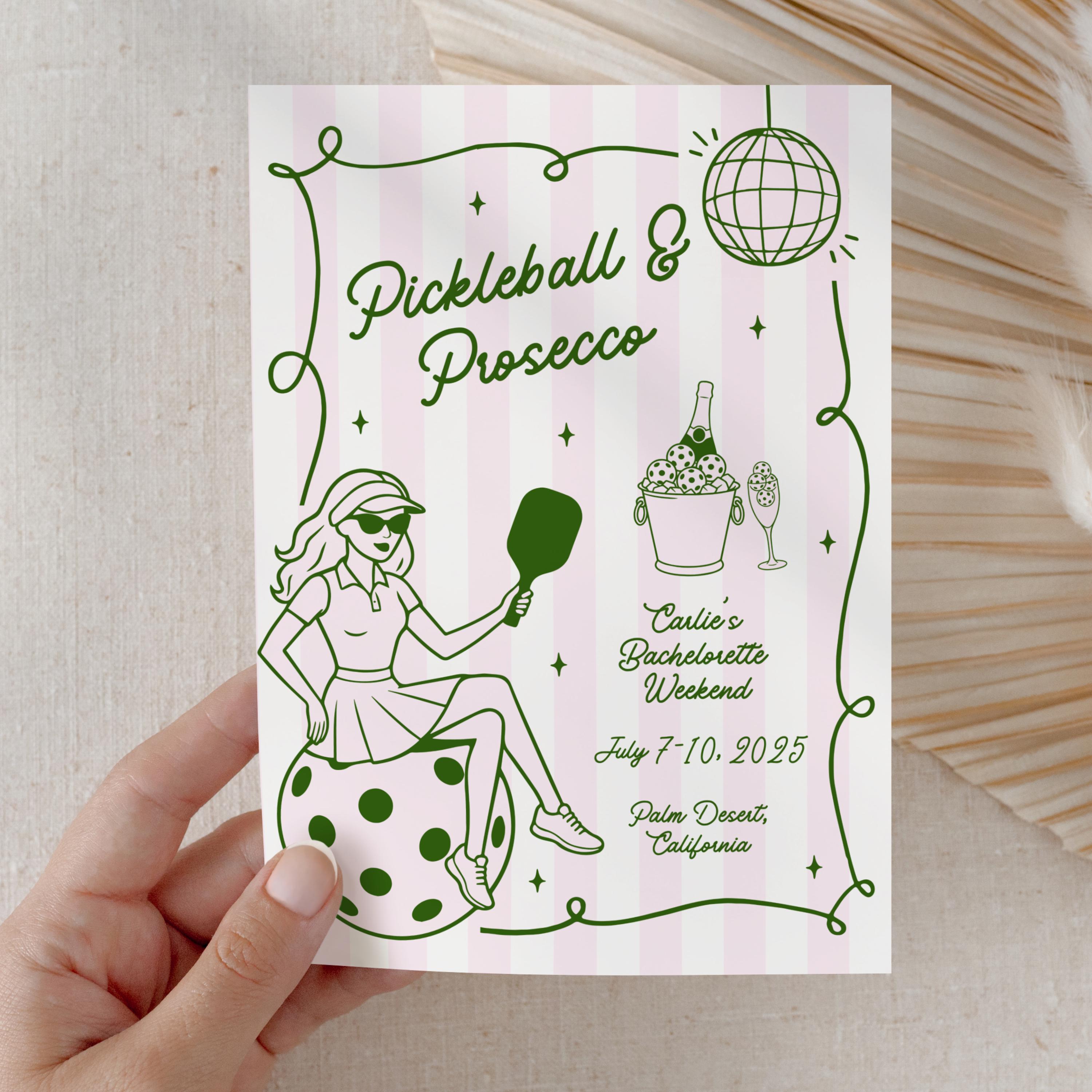 Pickleball Invite, Pickleball and Prosecco, Pickleball Invitation ...