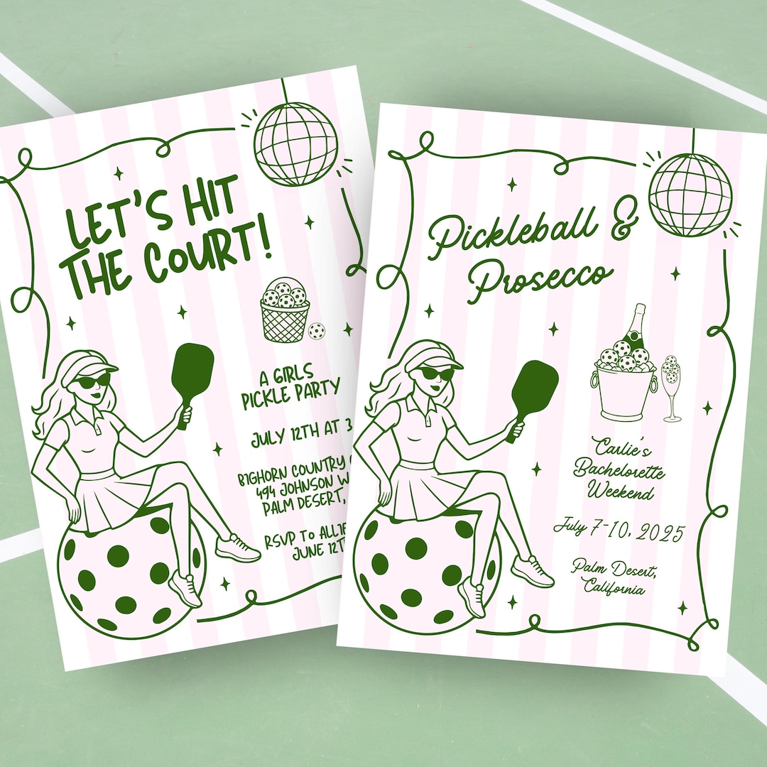 Pickleball Invite, Pickleball and Prosecco, Pickleball Invitation ...