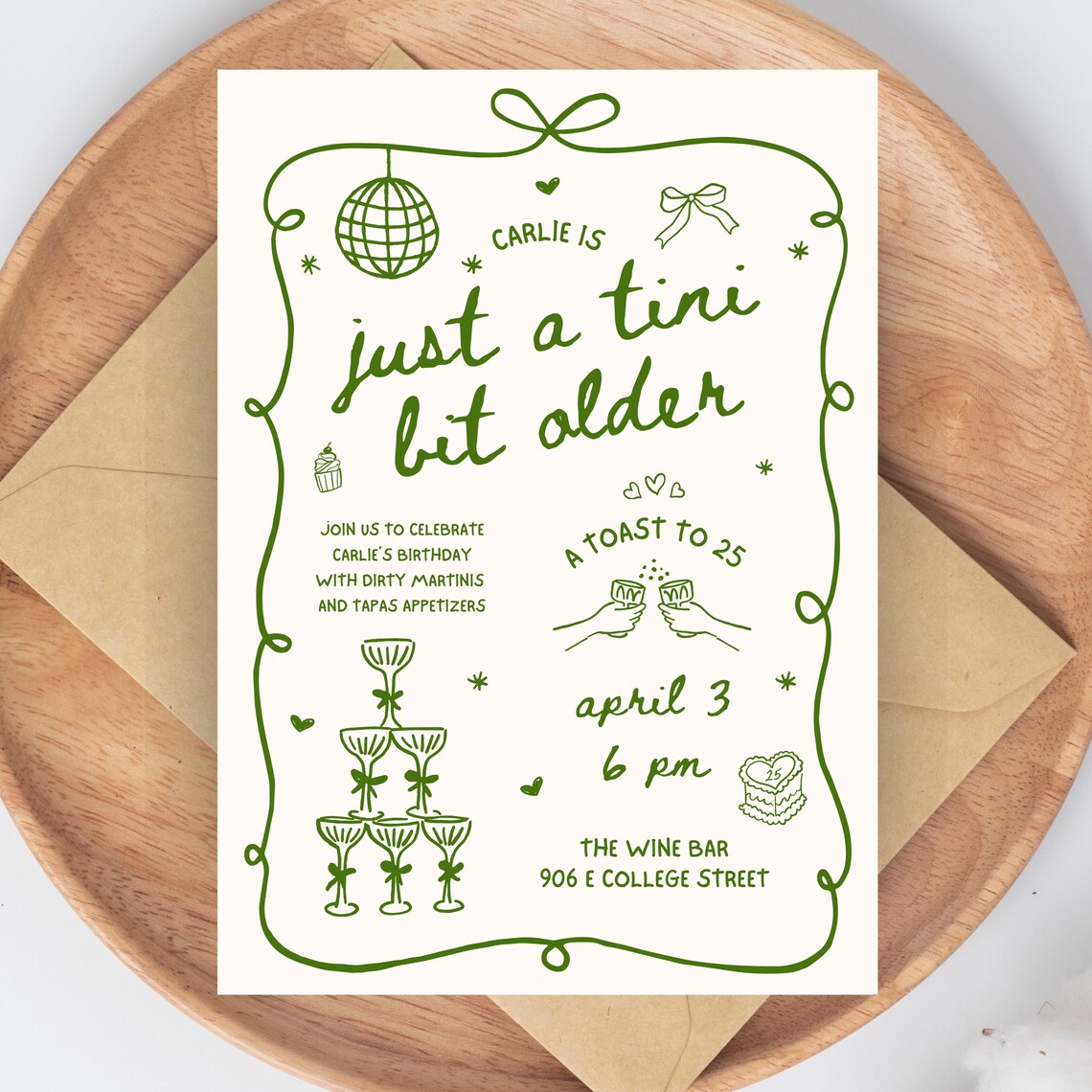 A Tini Bit Older, Tini Bit Older Invite, 21st Birthday Invite, 30th ...