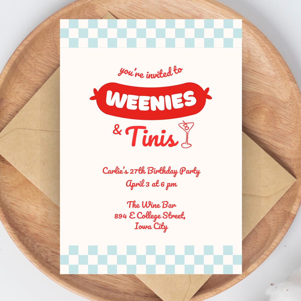 Weenies and Tinis, Weenies and Tinis Birthday Theme Invite, Weenies and ...