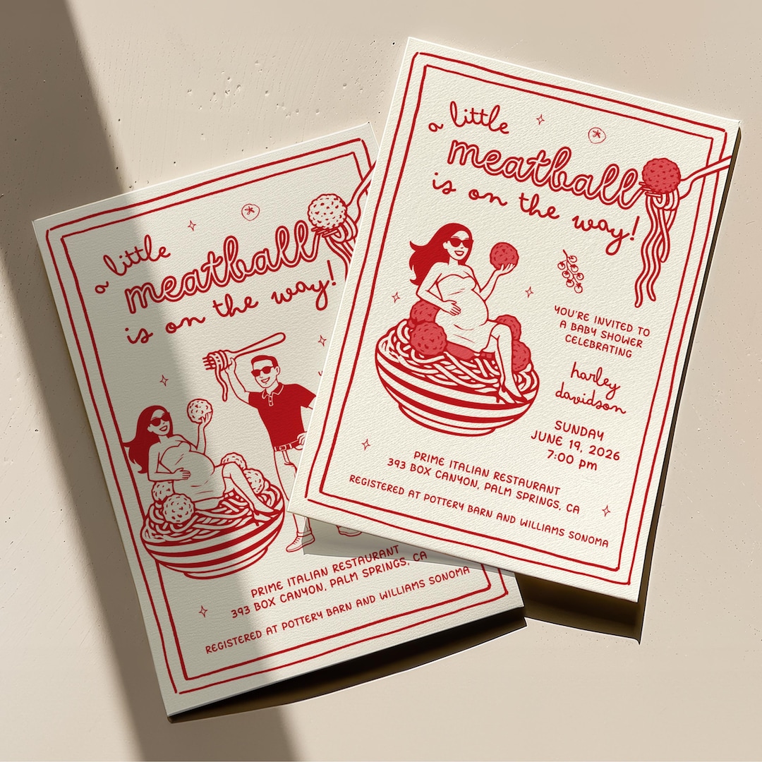 Meatball Baby Shower, Little Meatball is on the Way, Italian Baby ...