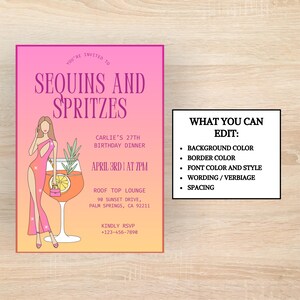 Sequins and Spritzes, Spritz Birthday Party, Cocktail Birthday Party ...